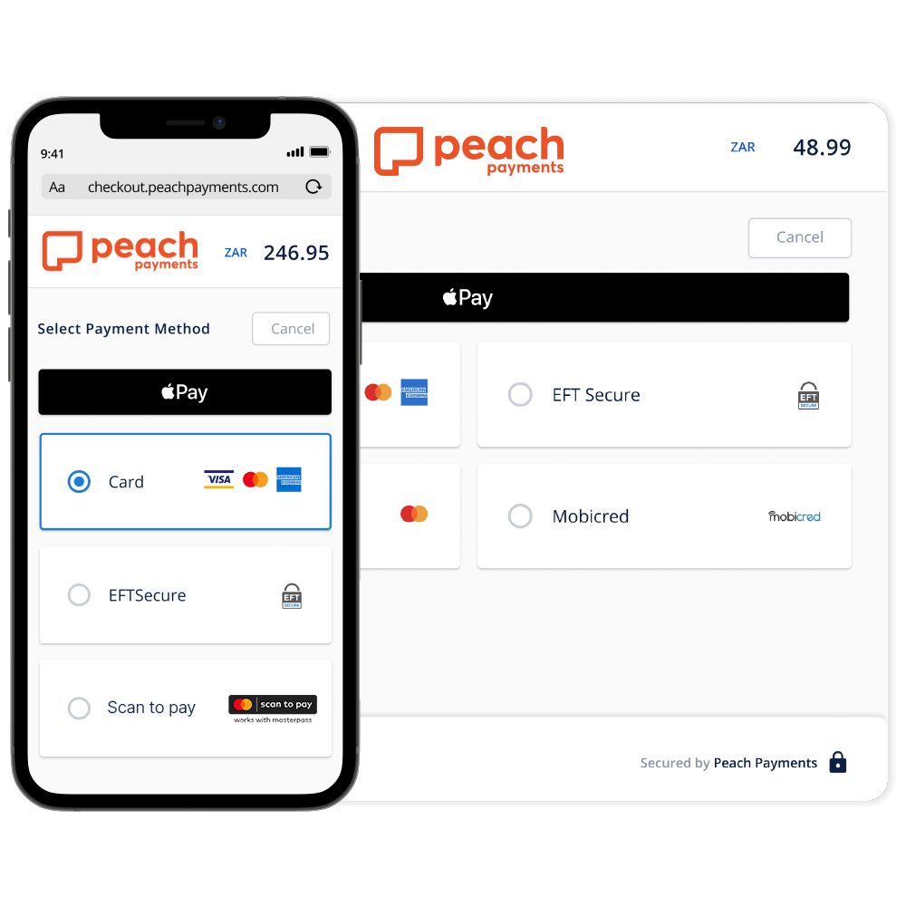Payment Methods - Credit/Debit Card, Instant EFT, BNPL, QR Code